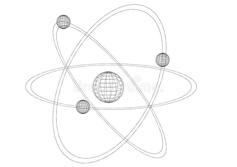 Atom Architect Blueprint - D'isolement Illustration Stock ...