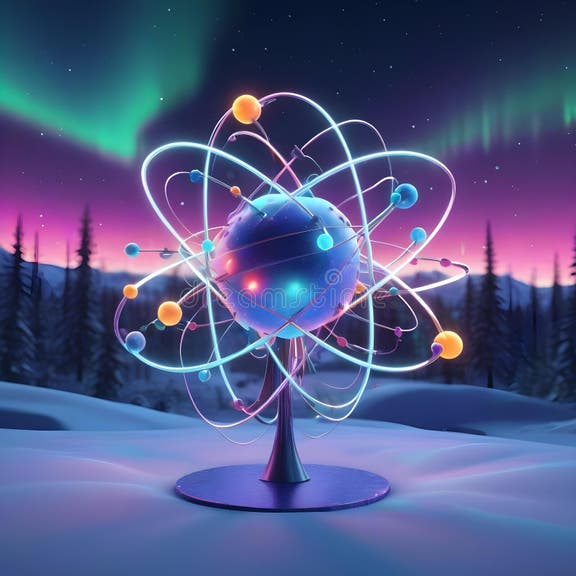 Atom and Aurora Borealis Atomic Structure, Molecule, and Science of ...