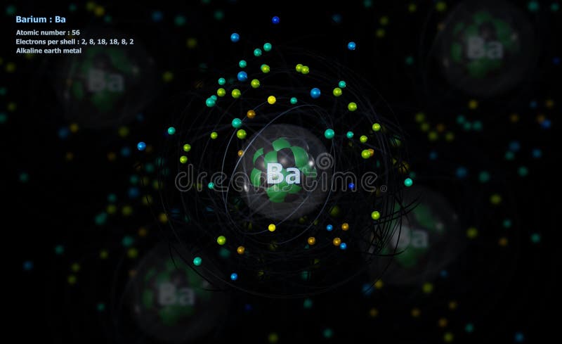 Atom of Barium with Detailed Core and Its 56 Electrons with Atoms Stock ...