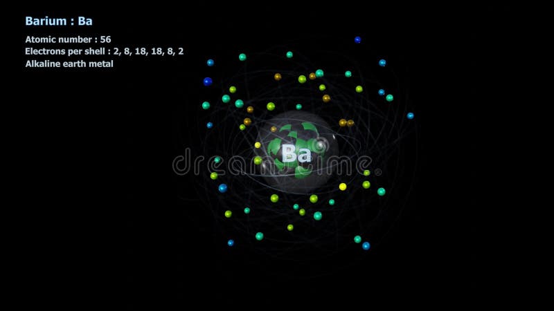 Atom of Barium with 56 Electrons in Infinite Orbital Rotation on Black ...