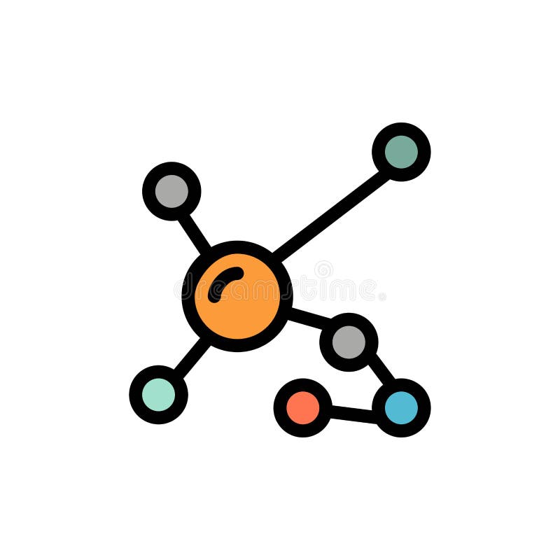 Atom, Biochemistry, Biology, Dna, Genetic Flat Color Icon. Vector Icon ...