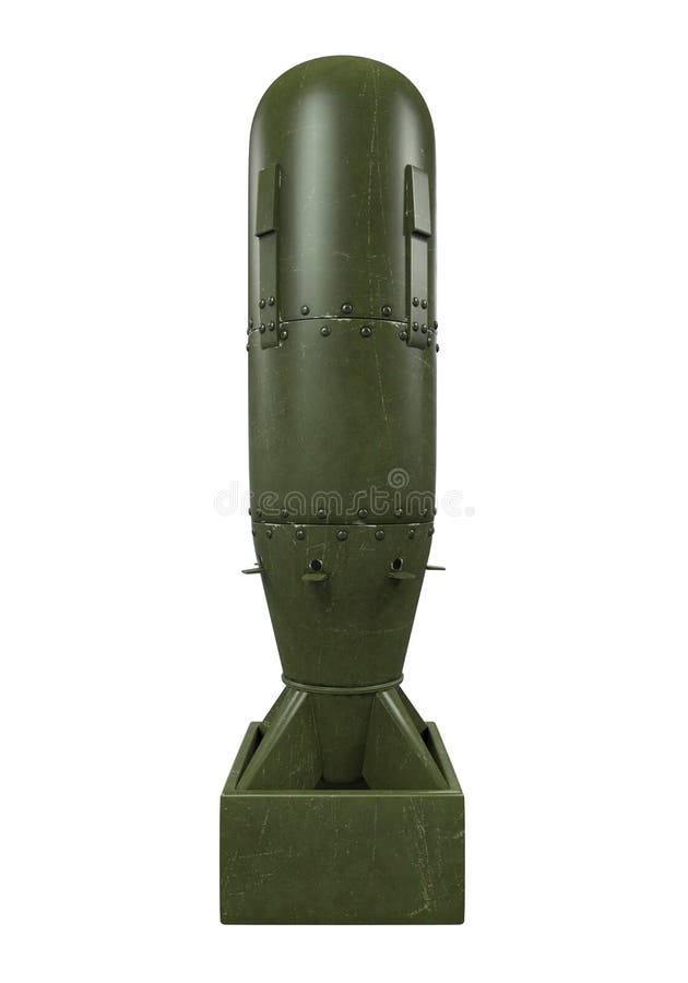Black Nuke or Nuclear Bomb from World War Two Isolated on a White ...