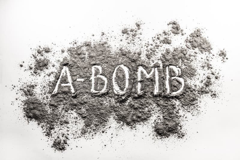 Atom Bomb Word Written in Explosion Ash, Dust Cloud Stock Image - Image ...