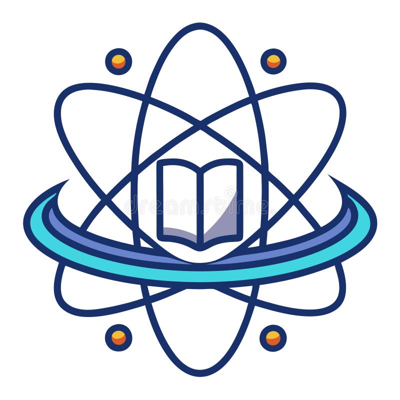 Atom with Book Icon Symbolizing Knowledge, Science, Education, and ...