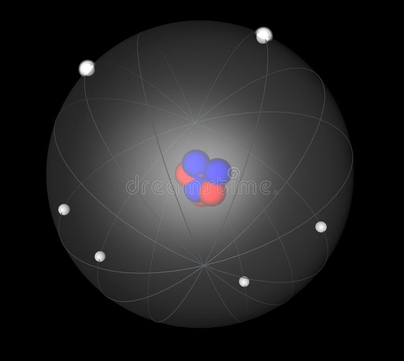 Atom Of Carbon With Detailed Core And Its 6 Electrons With Atoms Stock ...