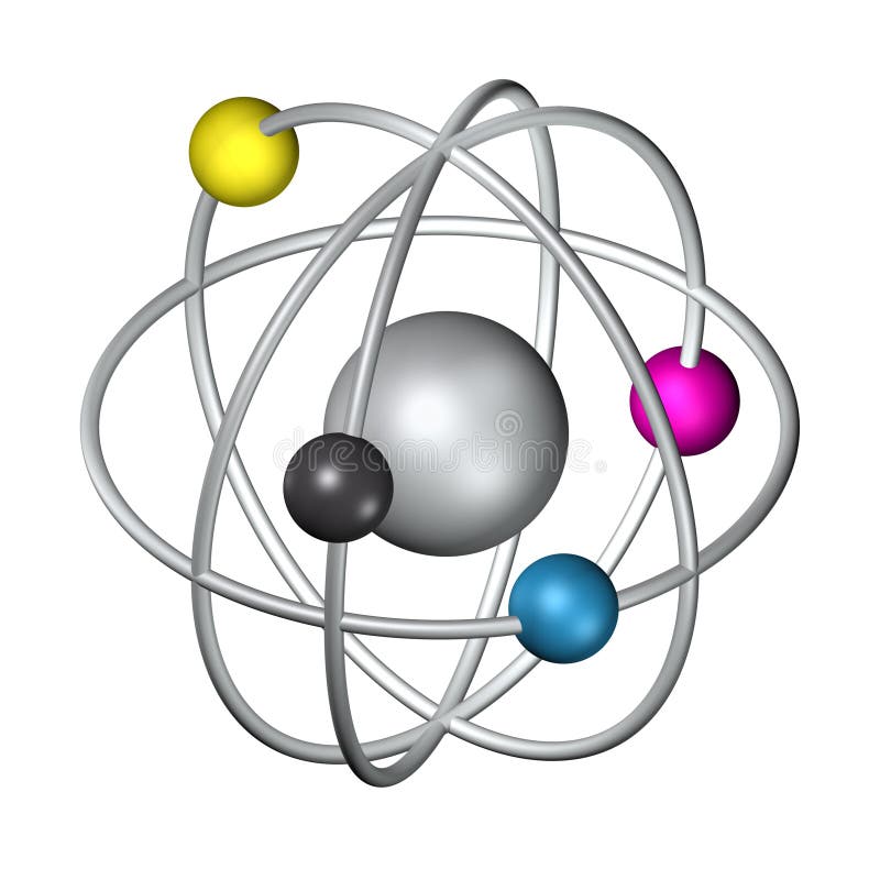 Atom cmyk color stock illustration. Illustration of ellipse - 17744704