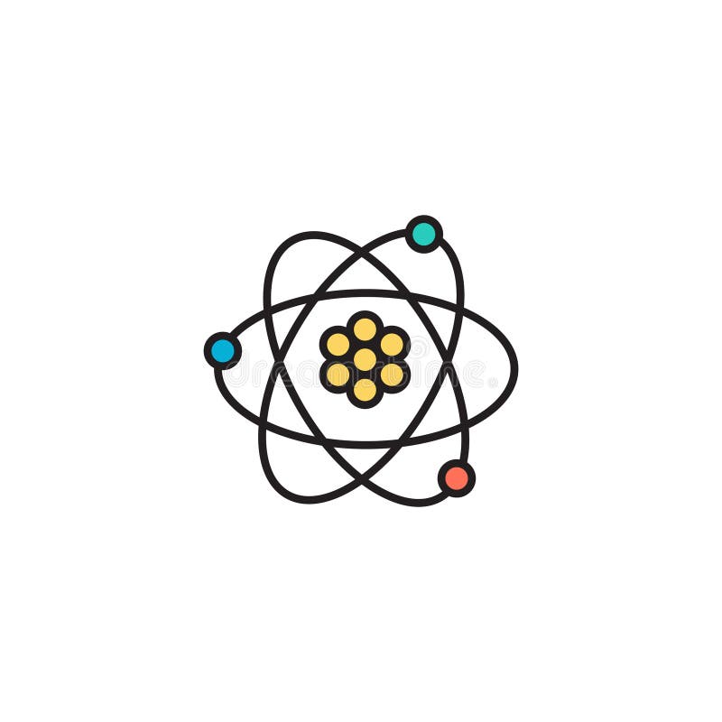 Atom Colored Symbol on the White Background Stock Vector - Illustration ...