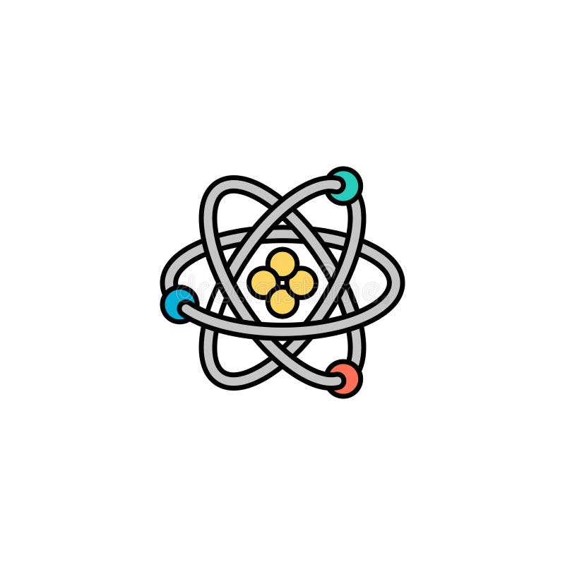 Atom Colored Vector Icon on White Background Stock Vector ...