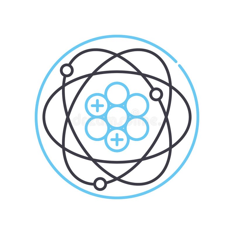 Atom Concept Line Icon, Outline Symbol, Vector Illustration, Concept ...