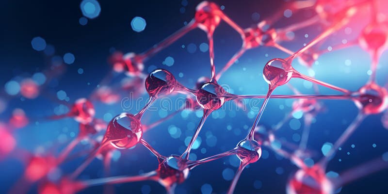 Atom Connections Against Blue Backdrop 3d Rendered Images for ...