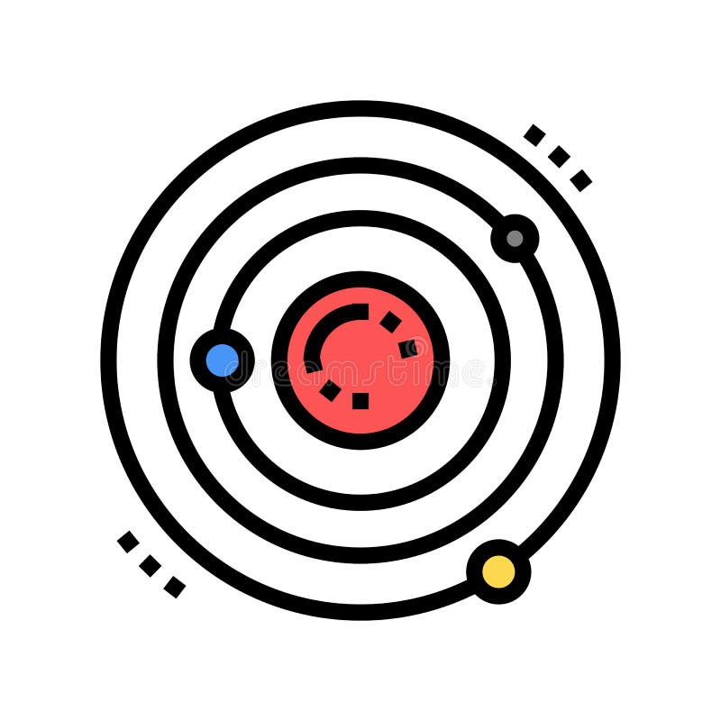 Atom Core Color Icon Vector Isolated Illustration Stock Illustration ...
