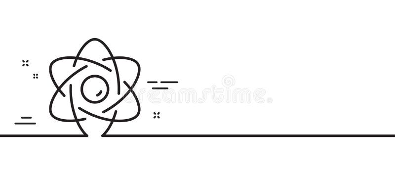 Atom Core Line Icon. Nuclear Power Sign. Minimal Line Pattern Banner ...