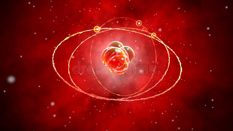 Atom Core with Orbiting Particles Stock Illustration - Illustration of ...