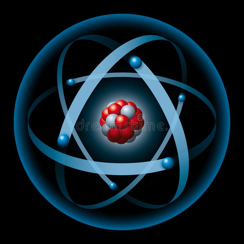 Atom, Das Kern Und Elektronen Hat Stock Abbildung - Illustration von ...