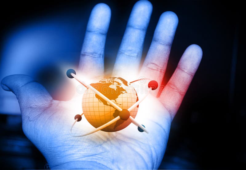 Atom in der Hand stockfoto. Bild von freundlich, atom - 50775000