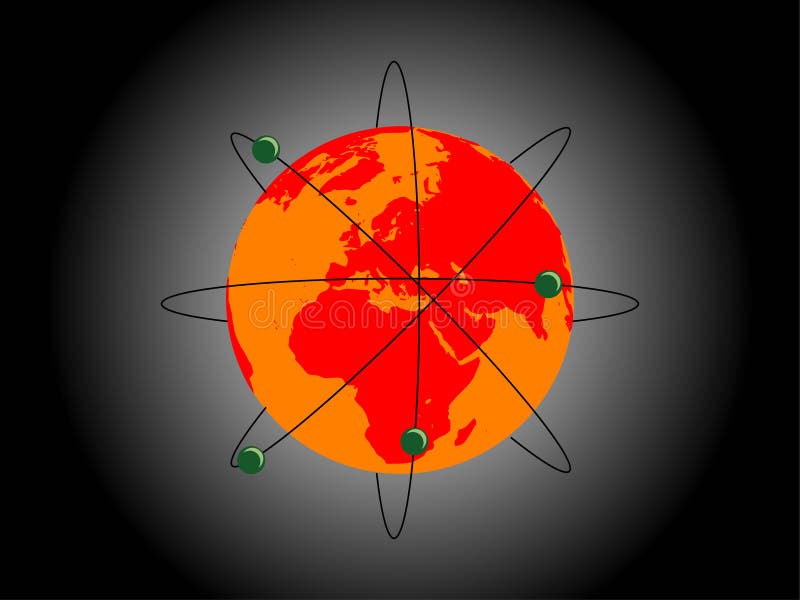 Atom Earth stock vector. Illustration of continents, globe - 12781422