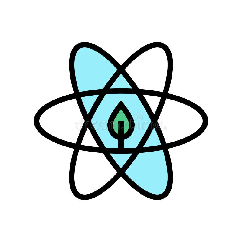 Atom Ecosystem Color Icon Vector Illustration Stock Vector ...