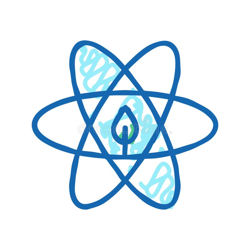 Atom Ecosystem Icon Doodle Illustration Stock Vector - Illustration of ...
