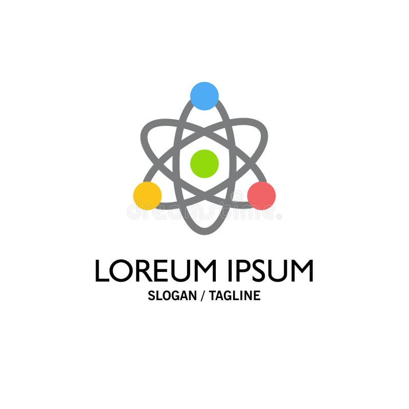Atom, Educate, Education Business Logo Template. Flat Color Stock ...