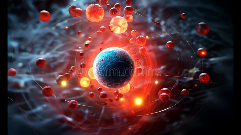 Atom with Electron Orbitals Block of Matte Aesthetic Significance, Atom ...