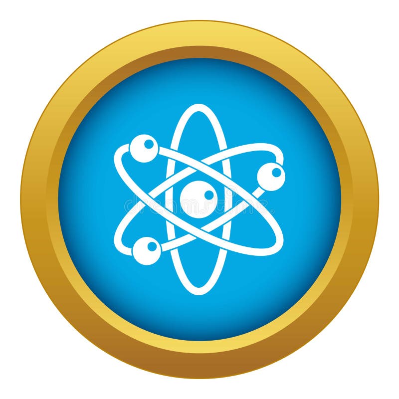 Atom with Electrons Icon Blue Vector Isolated Stock Vector ...
