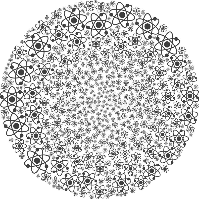 Atom Electrons Icon Burst Spheric Cluster Collage Stock Vector ...