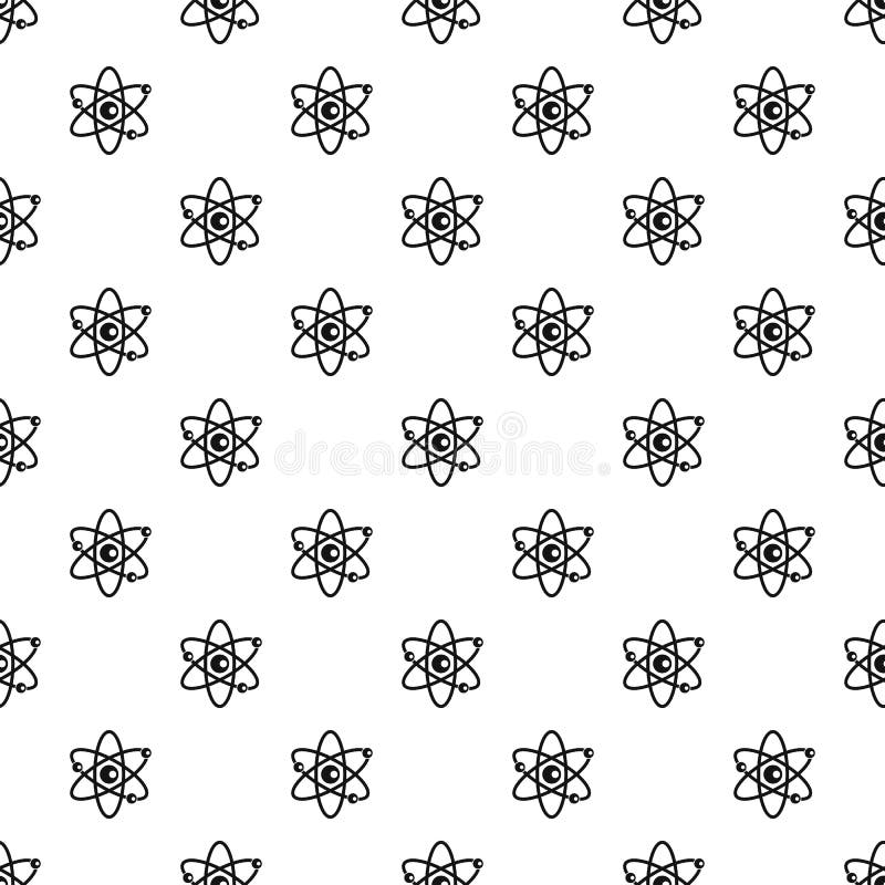 Atom with Electrons Pattern, Simple Style Stock Vector - Illustration ...
