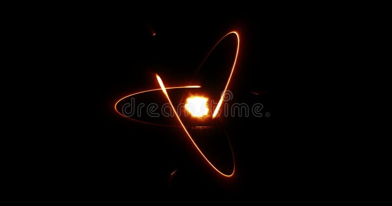 Atom with Electrons Spinning Around the Nucleus Stock Video - Video of ...