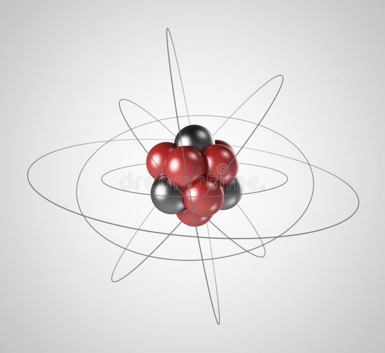 Atom. Elementary Particle 3D. Nuclear Physics Stock Illustration ...