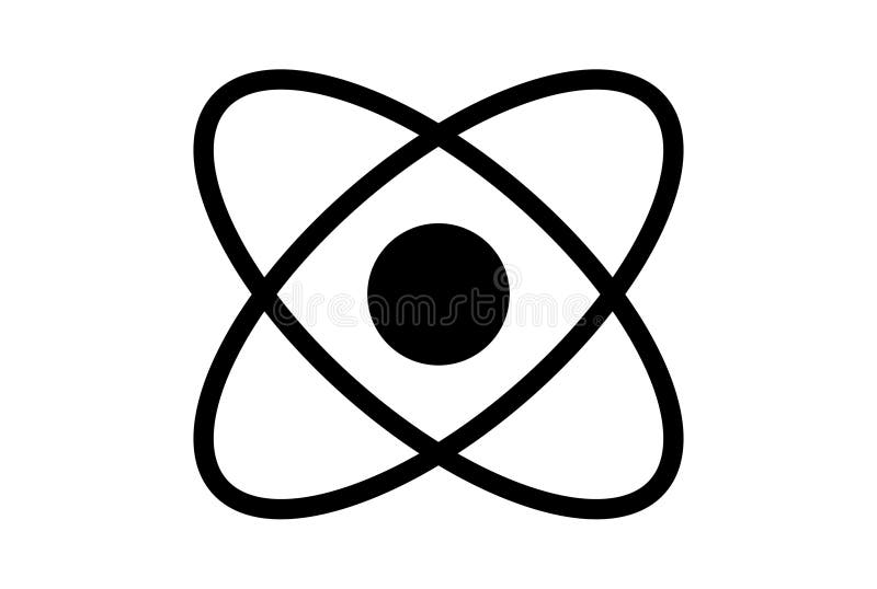 Atom Flat App Icon Minimalist Web Symbol Black Sign Stock Illustration ...