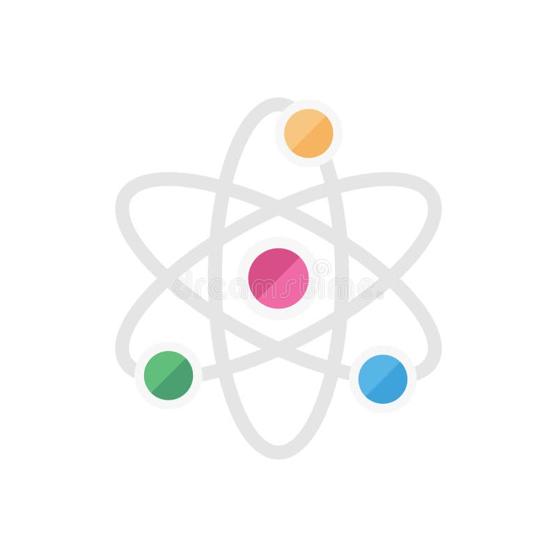 Atom Flat Icon Symbol stock vector. Illustration of experiment - 227873701