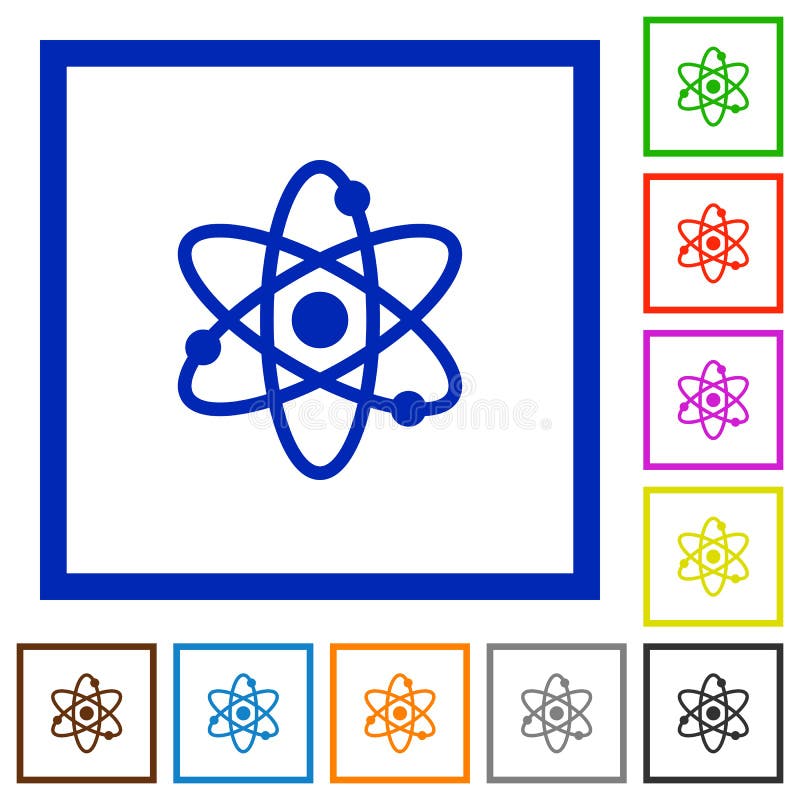 Atom Flat Icon Symbol stock vector. Illustration of experiment - 227873701