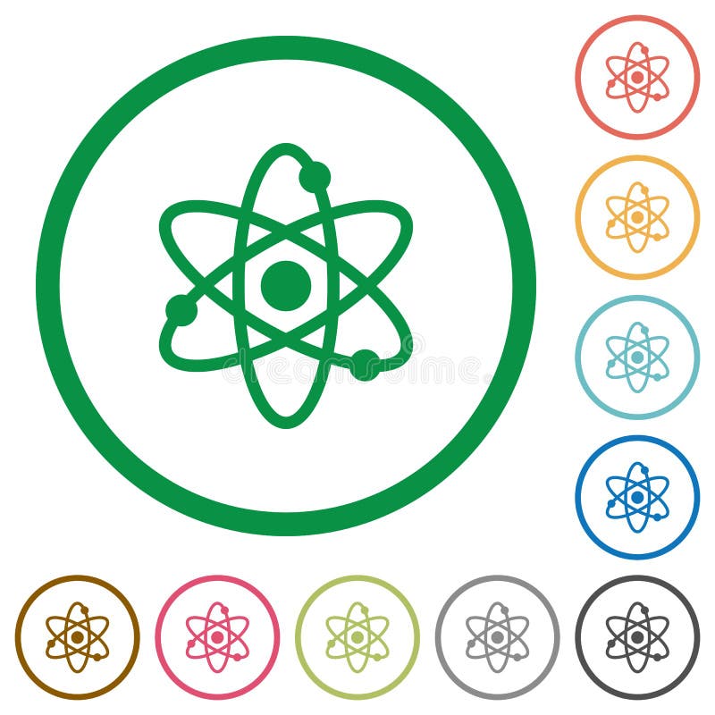 Atom Flat Icon Symbol stock vector. Illustration of experiment - 227873701