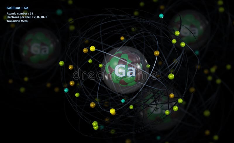 Atom of Gallium with Detailed Core and Its 31 Electrons with Atoms ...