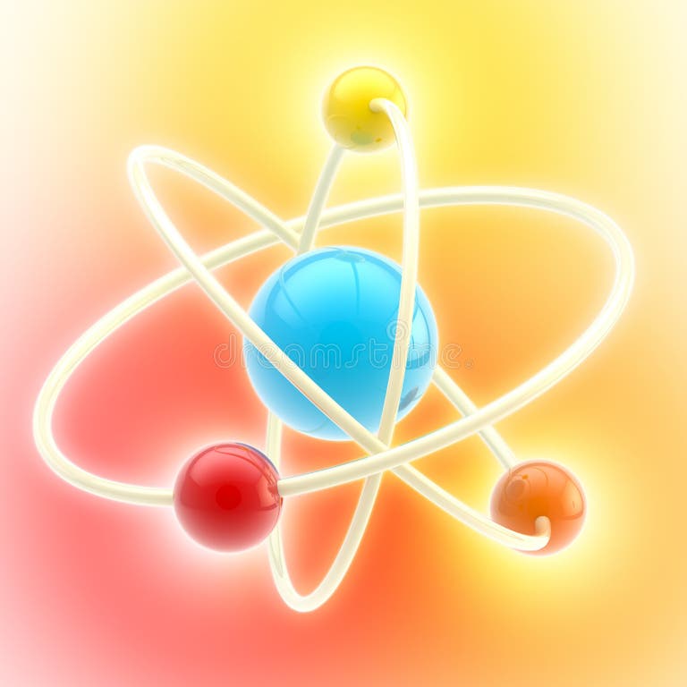 Atom Glossy and Colorful Symbol Stock Illustration - Illustration of ...