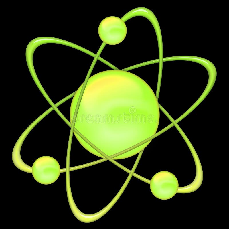 Atom Green - Black Background Stock Illustration - Illustration of ...