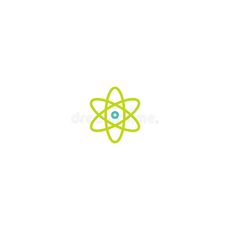 Atom Green Line Icon. Electron Scheme Stock Illustration - Illustration ...