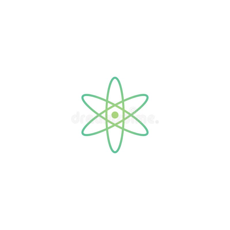 Atom Green Line Icon. Electron Scheme Stock Illustration - Illustration ...