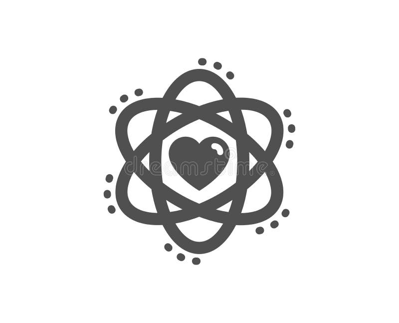Atom with Heart Icon. Energy Sign. Chemical Element. Vector Stock ...