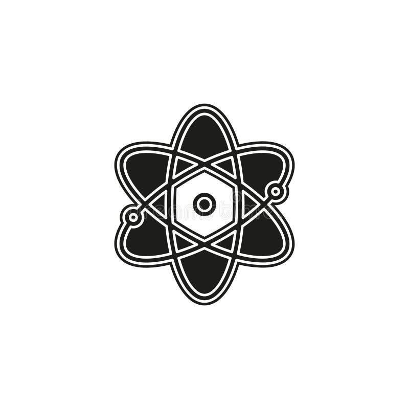 Atom Icon, Atom Vector Symbol, Chemistry and Science Research Stock ...