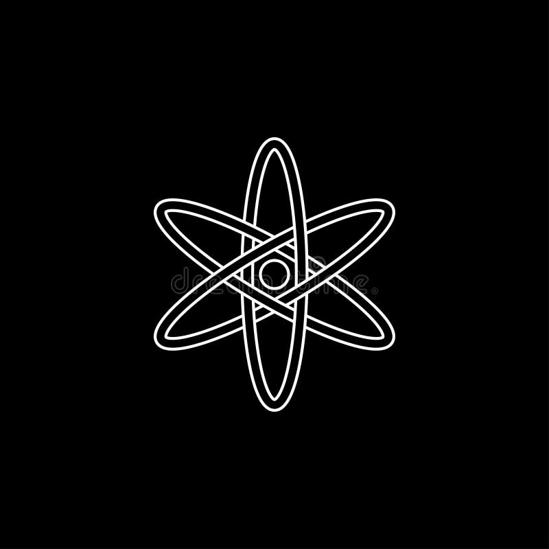 Atom Icon, Black Science Fiction Atom Icon Stock Illustration ...