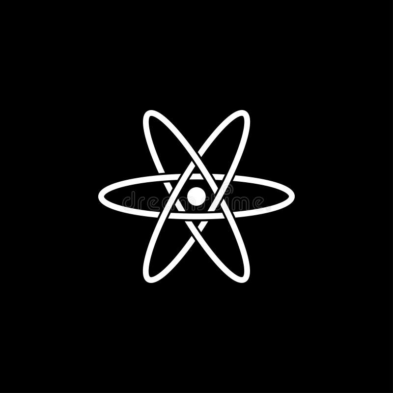 Atom Icon, Black Science Fiction Atom Icon Stock Illustration ...