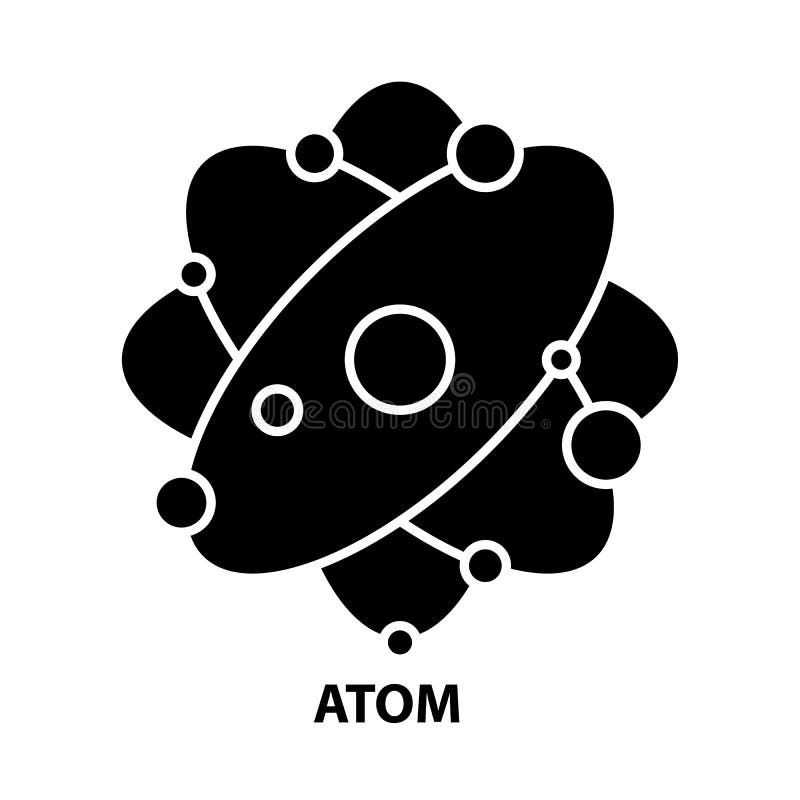 Atom Icon, Black Vector Sign with Editable Strokes, Concept ...