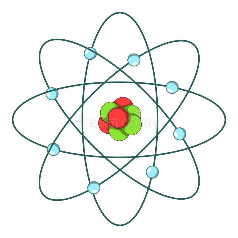 Atom icon, cartoon style stock vector. Illustration of design - 84154675