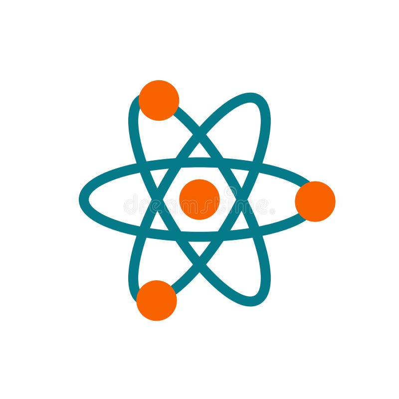 Atom Icon - Chemistry Science Symbol - Vector Molecule - Flat Vector ...
