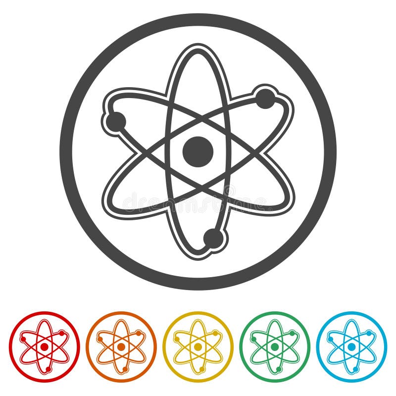Atom Icon, 6 Colors Included Stock Vector - Illustration of design ...