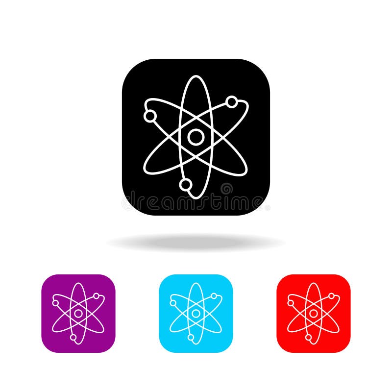 Atom Colored Symbol on the White Background Stock Vector - Illustration ...