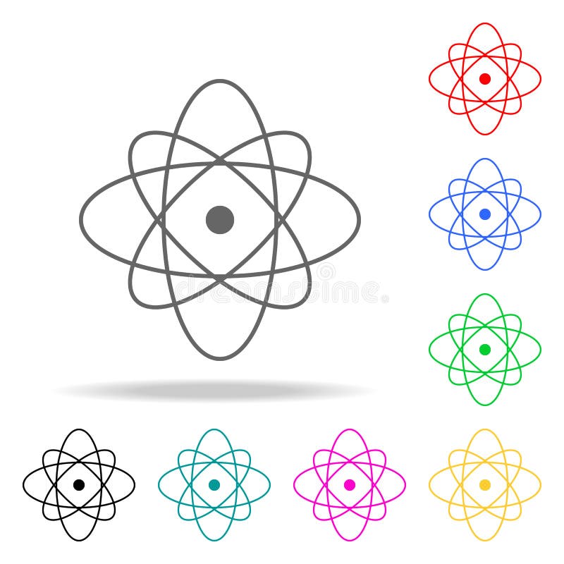 Atom Colored Symbol on the White Background Stock Vector - Illustration ...