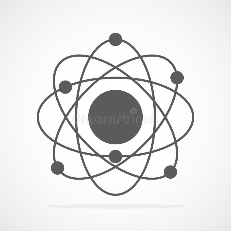 Gray Atom Icon. Vector Illustration. Stock Illustration - Illustration ...