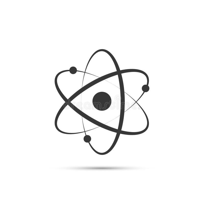 Atom Icon in Flat Design. Blue Molecule Symbol or Atom Symbol Isolated ...